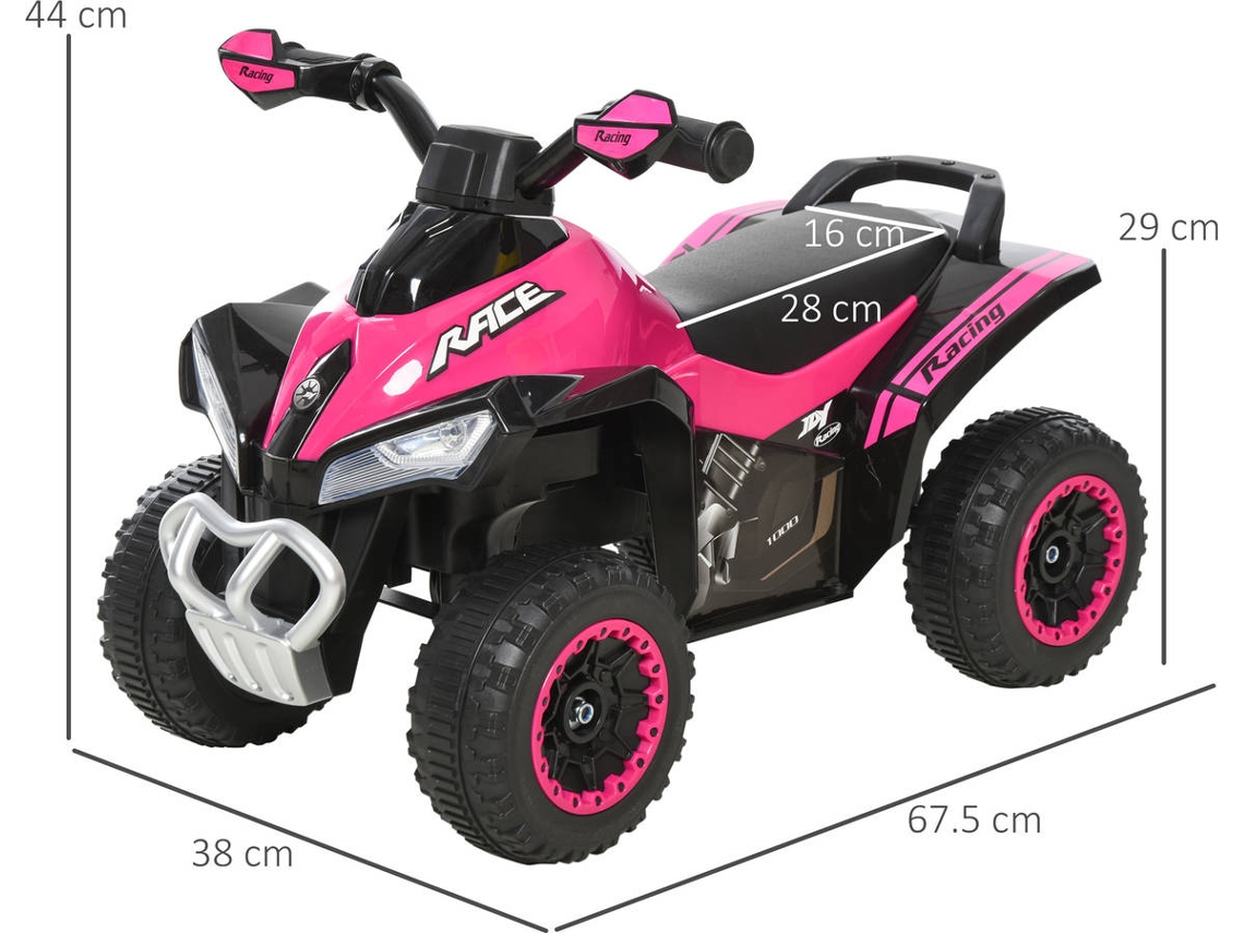 Moto 4 HOMCOM 370-096PK Rosa (67,5 x 38 x 44 cm) | Worten.pt