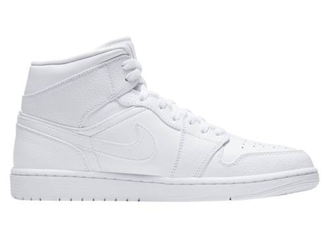 Ténis NIKE Air Jordan 1 Mid Homem (Branco - Couro Natural - 42) | Worten.pt