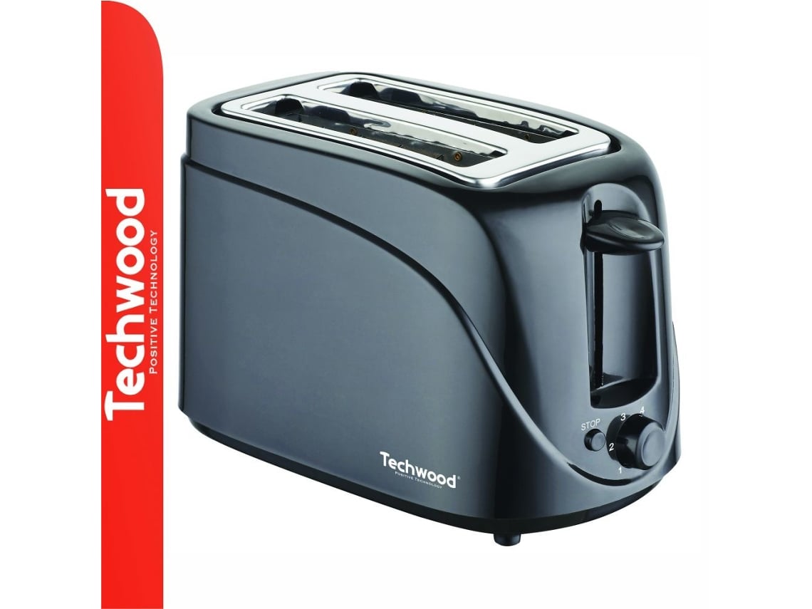 Torradeira 2 Ranhuras 700W Preta TECHWOOD | Worten.pt
