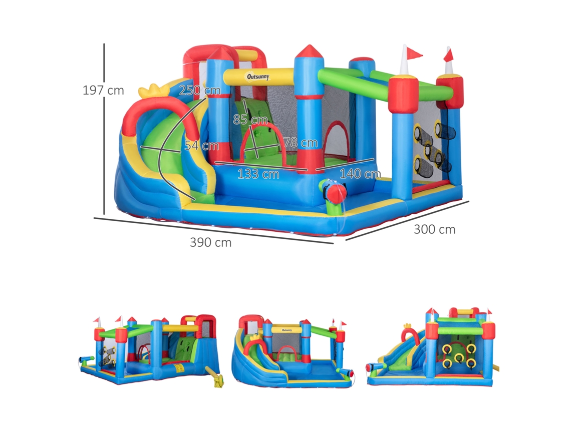 Castelo Insuflável OUTSUNNY 342-040V90 (390X300X197Cm) | Worten.pt