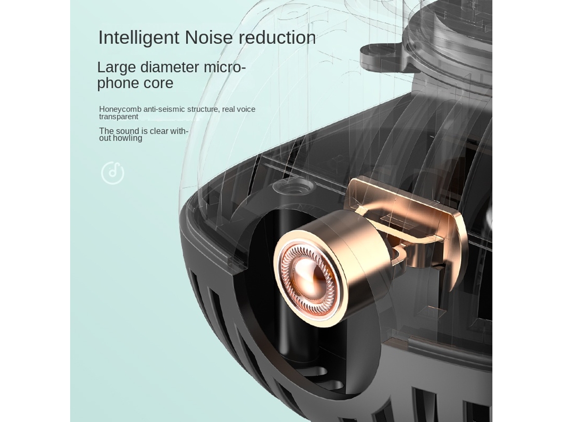 Microfone profissional para karaokê, alto-falante sem fio, microfone ...