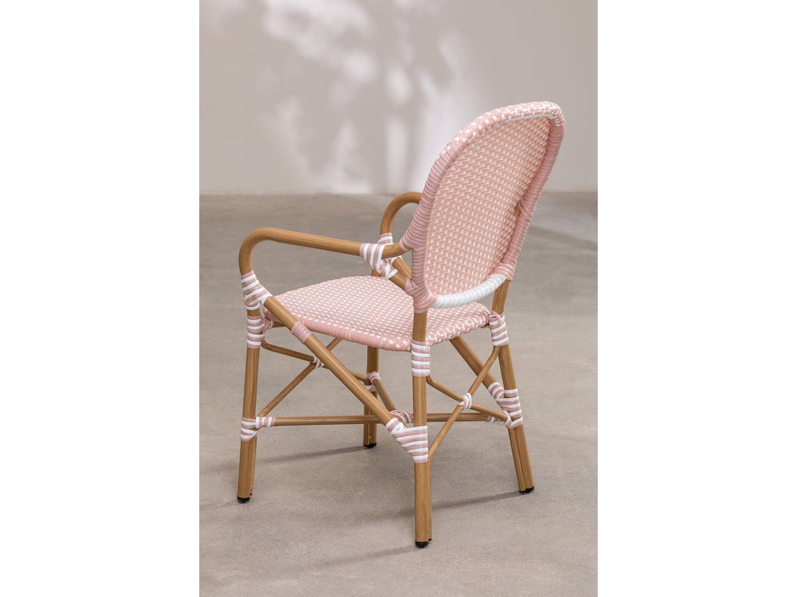 Cadeira de Jardim SKLUM Alisa (Rosa - Rattan - 92x55x60 cm) | Worten.pt