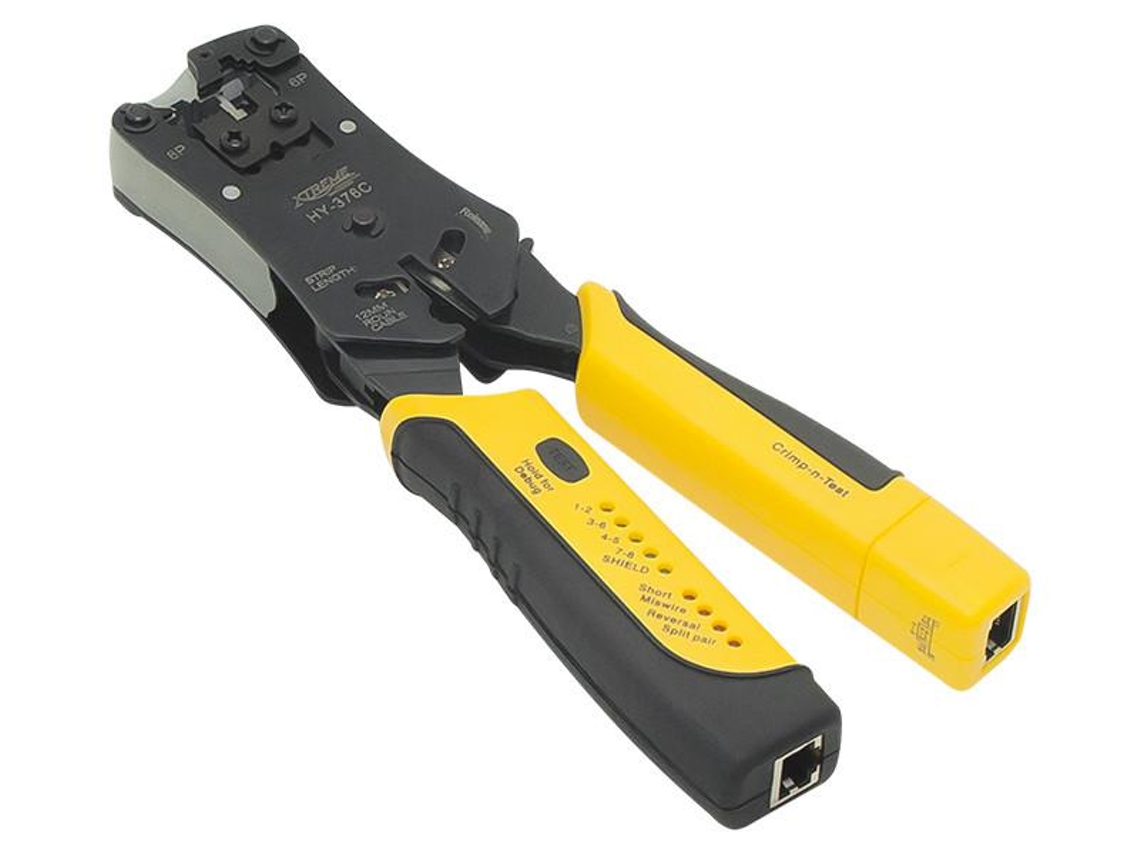 Alicate Cravar Rj45 e Rj11 com Testador de Cabo Incorporado | Worten.pt