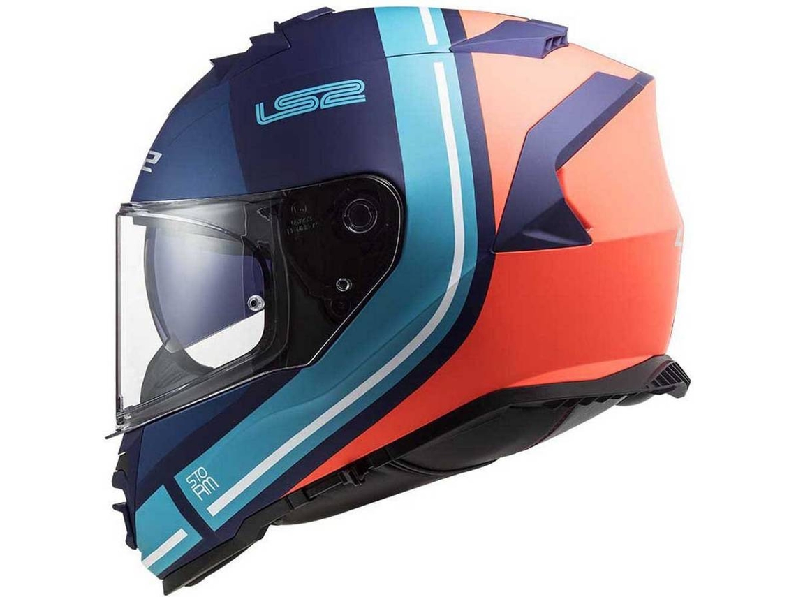 Capacete Integral LS2 FF800 Storm Slant Matt Blue Fl.Orange (Tam: S ...