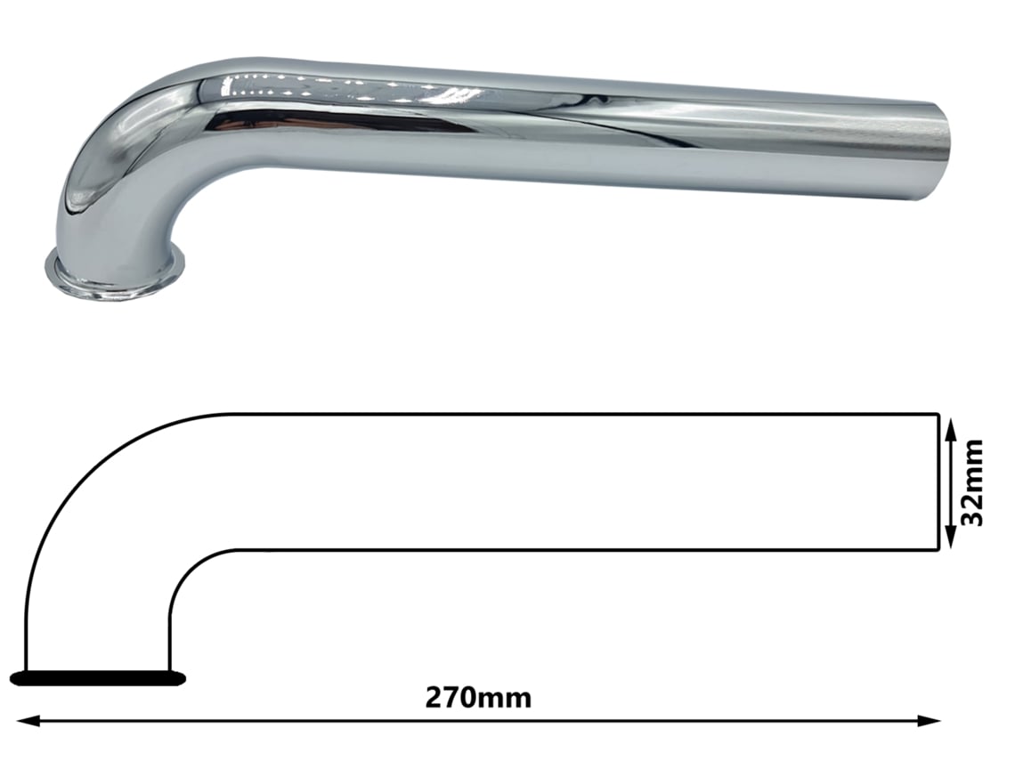 Tubo Flexível Reto com Cotovelo de 32 mm para Sifão de Escoamento de ...