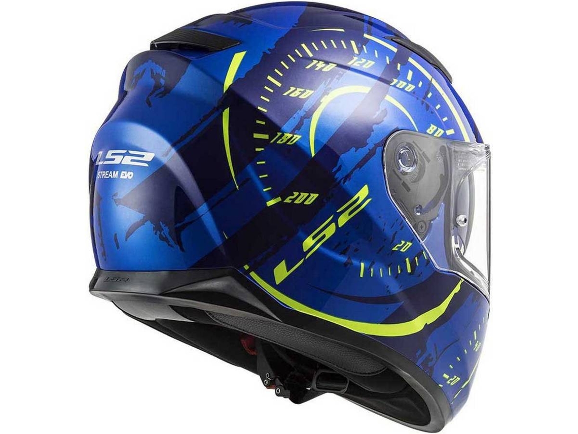Capacete Integral LS2 FF320 Stream Evo Tacho Gl.Blue H-V Yellow (Tam: S ...