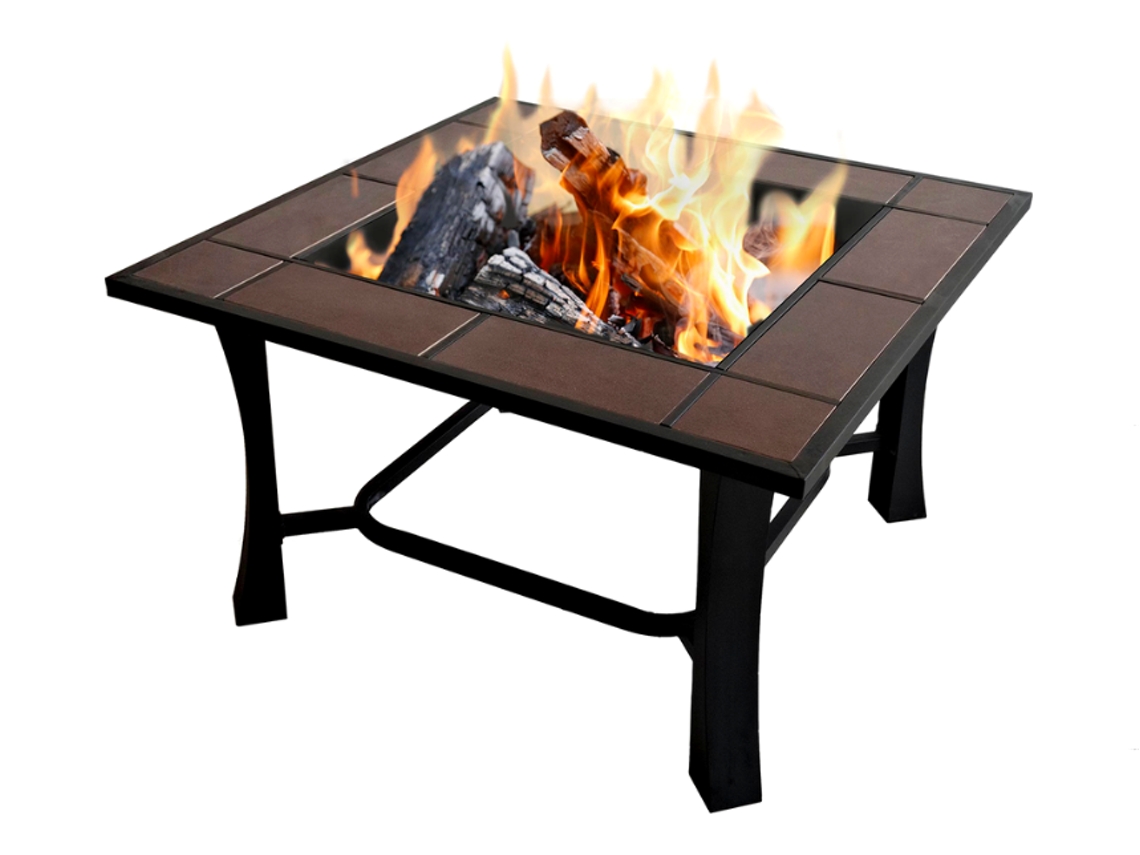 Braseiro de Jardim Chama Vermelha -Pure Line Mesa Quadrada Purline ...