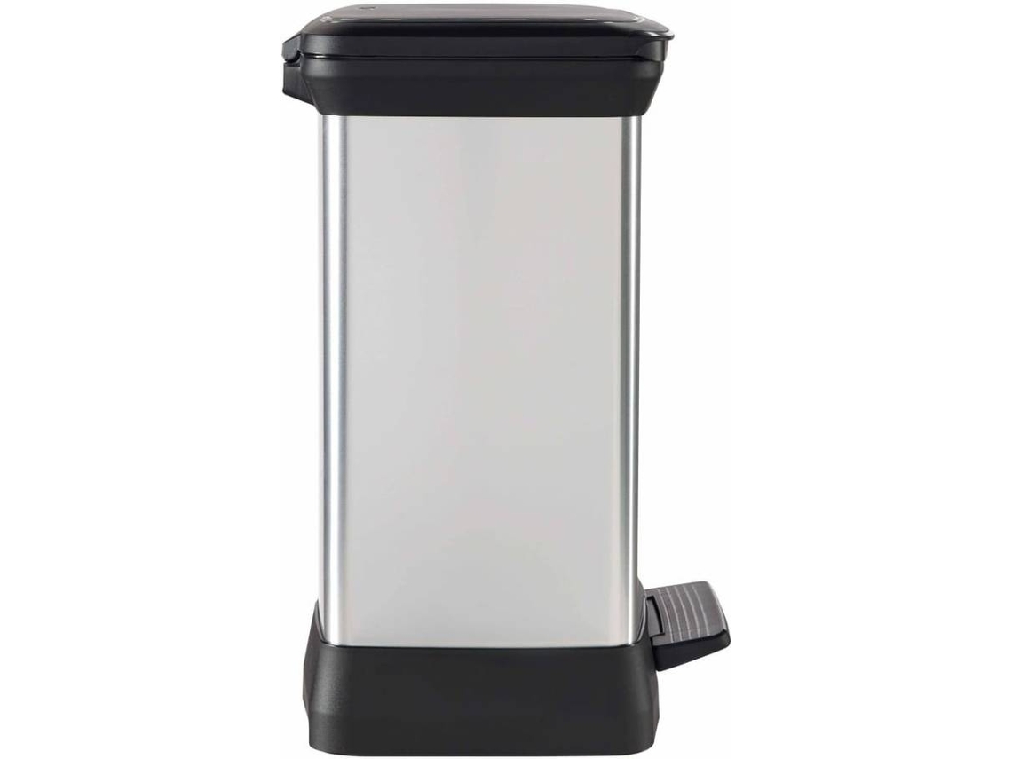Curver Caixote do lixo duplo com pedal Deco 28 L prateado 240638 ...