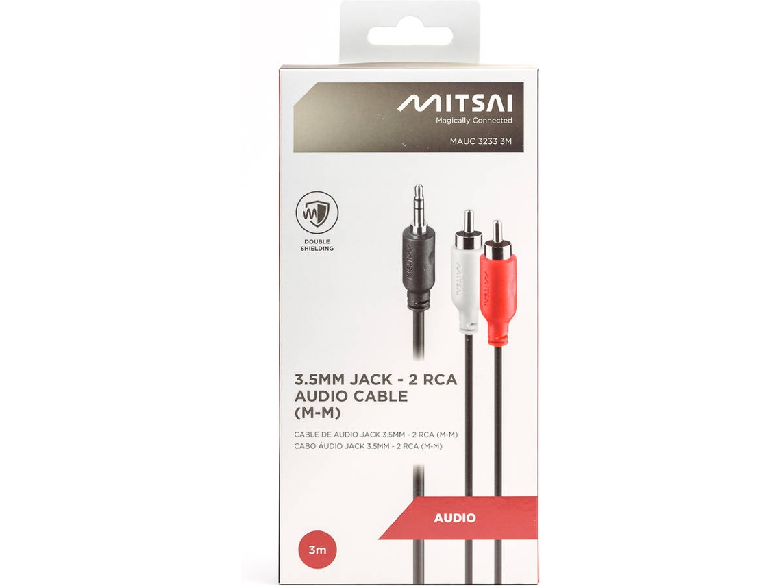 Cabo Audio MITSAI MAUC 3233 (M-M - RCA - 3.5mm - 3 m) | Worten.pt
