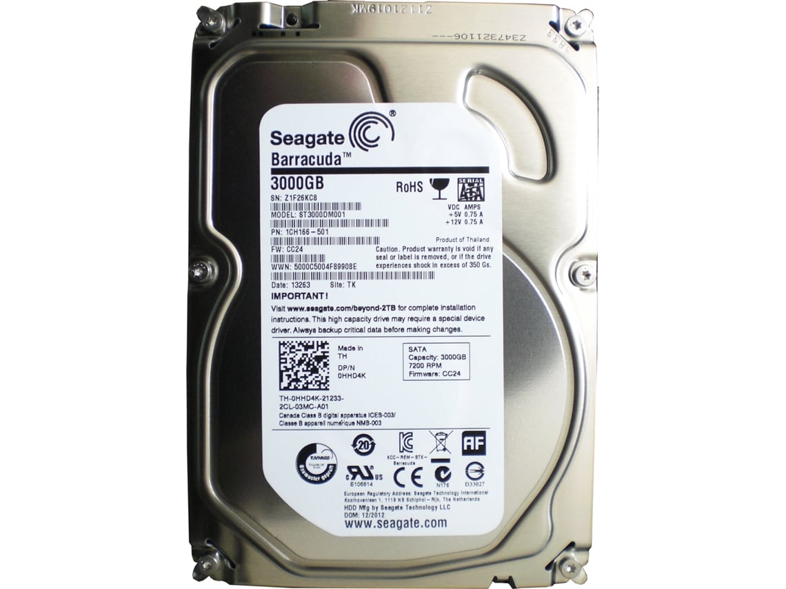 Disco HDD Interno SEAGATE Barracuda (3 TB - SATA - 7200 RPM) | Worten.pt