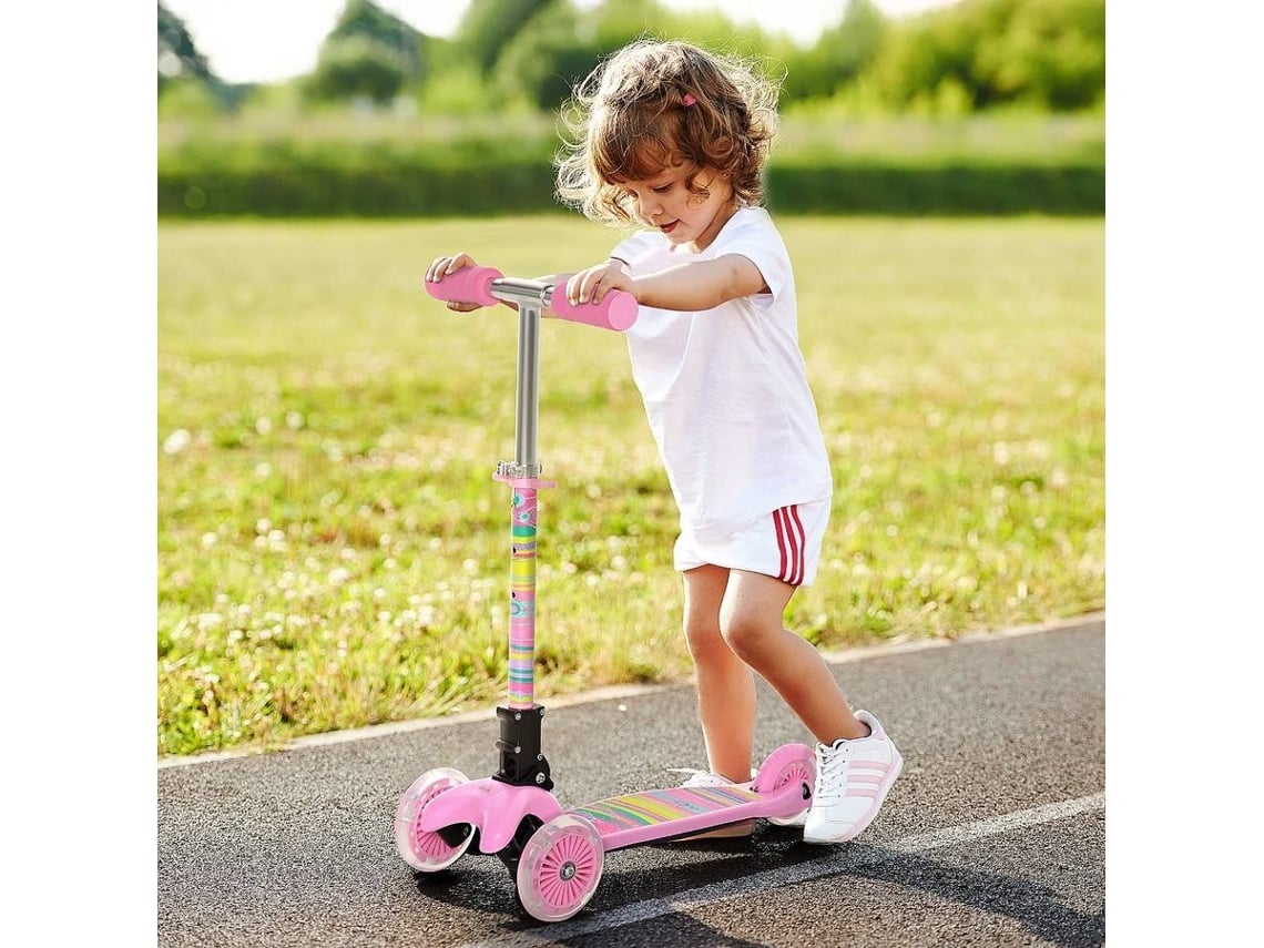 Trotinete HOMCOM 371-034PK Rosa (Idade Mínima: 3 - 54.7x32.5x69 cm ...