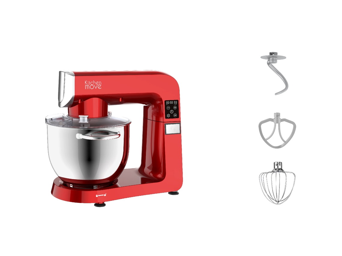 Robô de Cozinha KITCHEN MOVE Desenho Vintage Vermelho Taça De Aço ...