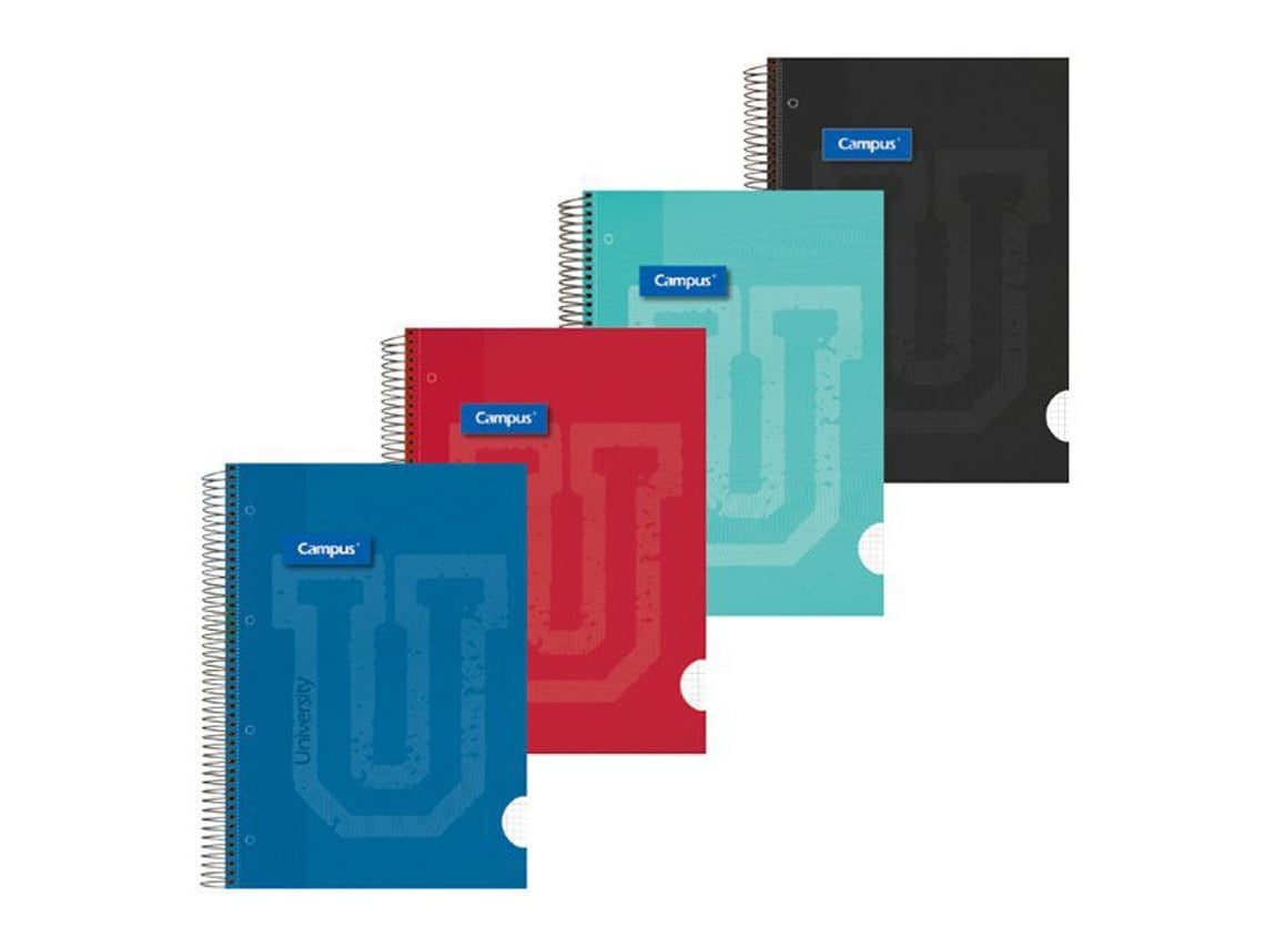 CAMPUS Bloc Spiral Notebook A4 Extra Hard Cover Grid 5Mm | Worten.pt