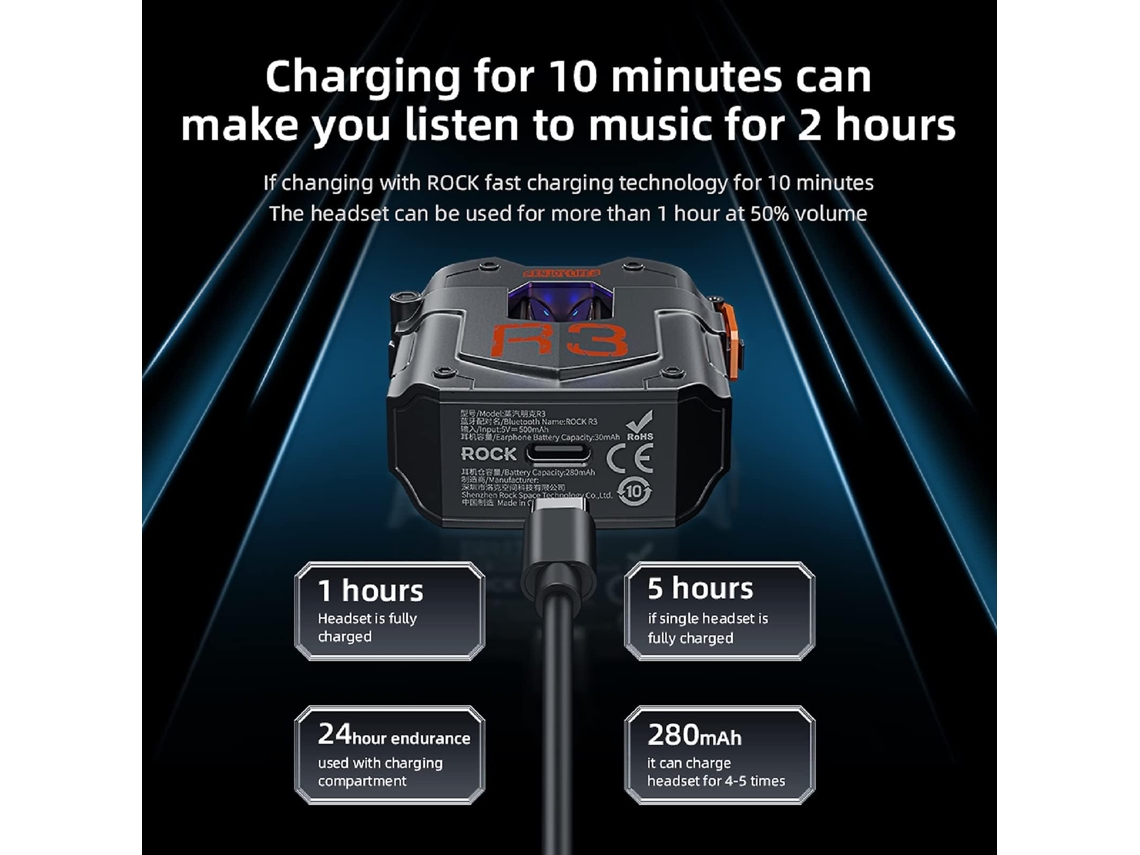 Auriculares Bluetooth True Wireless SUN GOD rgb | Worten.pt