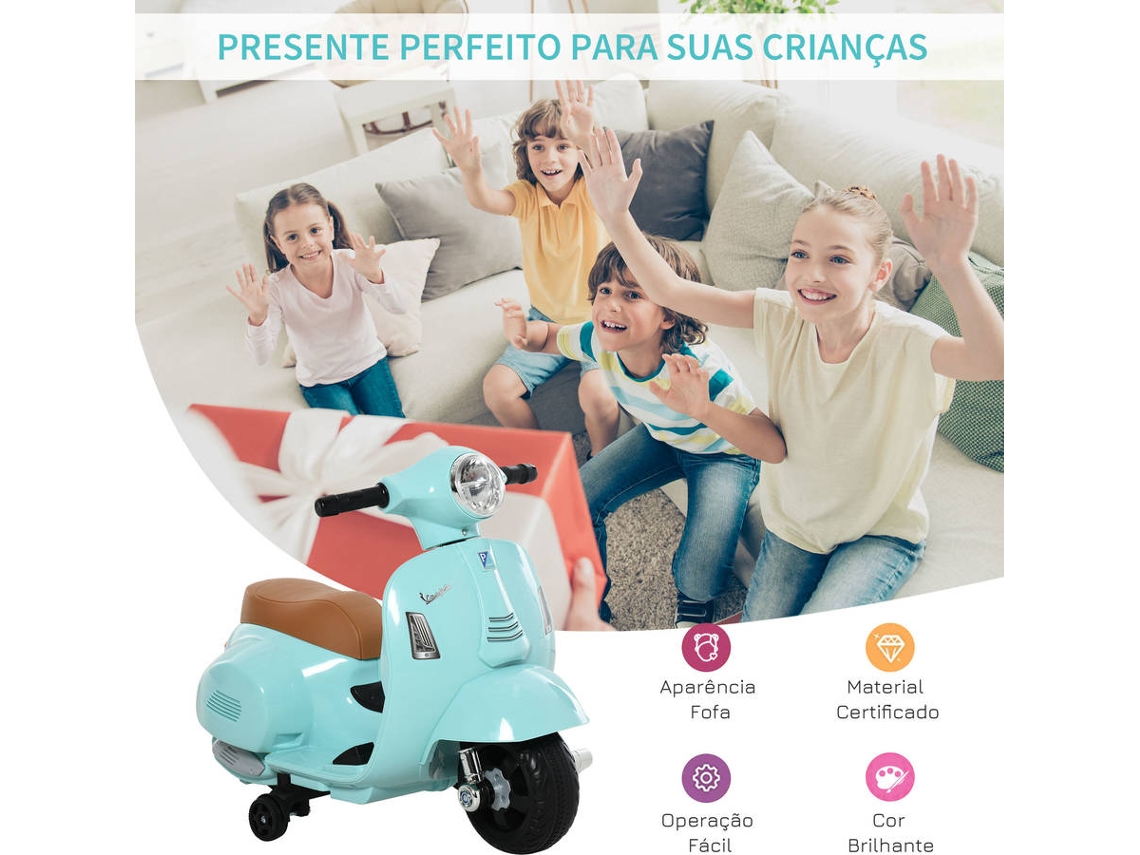 Mota Elétrica HOMCOM 4 Rodas Verde (Idade mínima: 18 meses) | Worten.pt