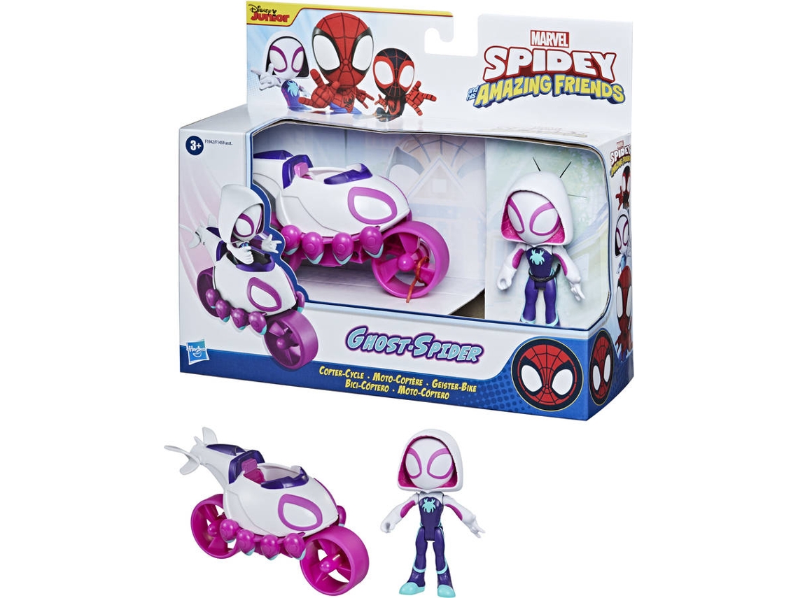 Figura de Ação SPIDEY AND HIS AMAZING FRIENDS Ghost-Spider Copter-Cycle ...