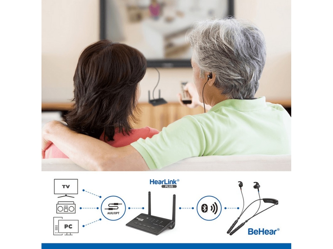 Transmissor de TV sem fios Bluetooth Hearlink Plus | Worten.pt