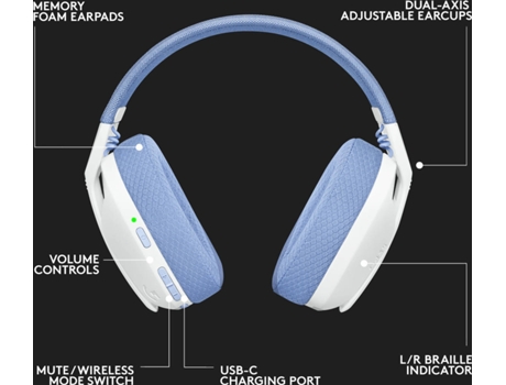 Auscultadores Gaming Bluetooth LOGITECH Lightspeed G435 (Over Ear ...