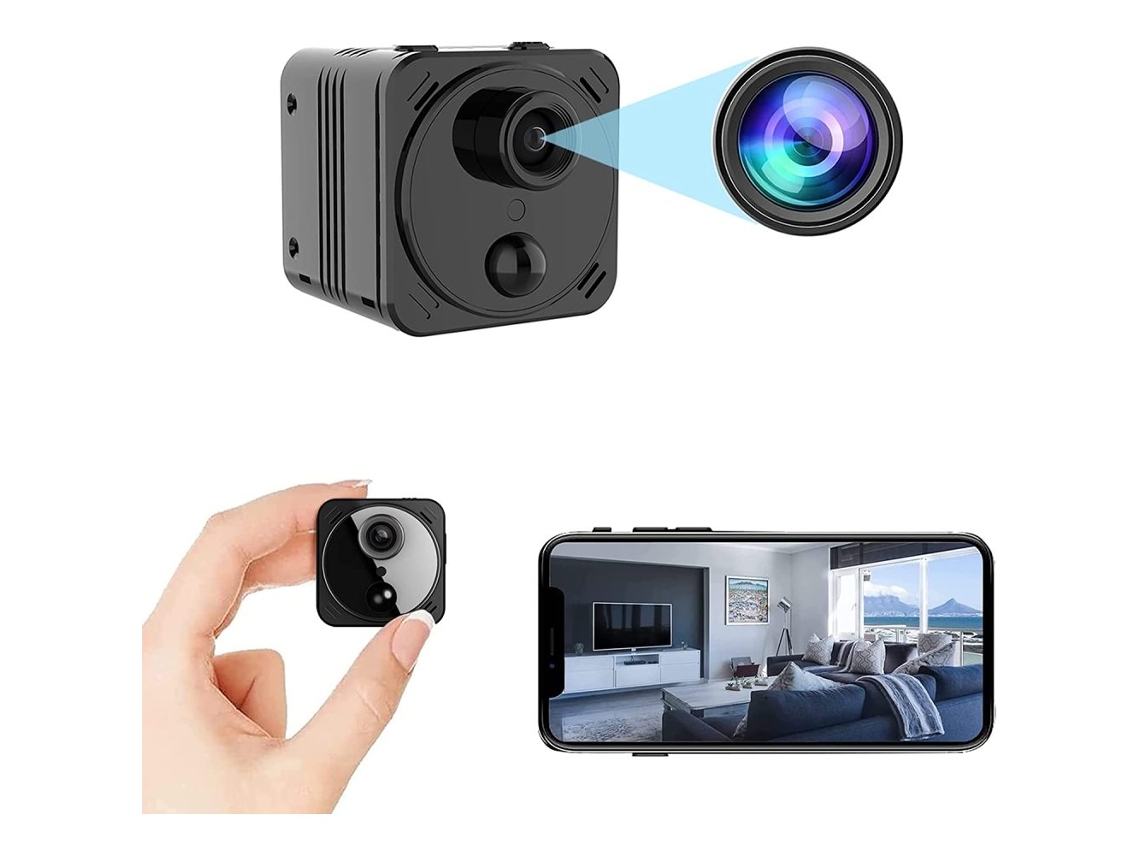 Mini Câmera Espiã Wi-Fi Escondida 4 K Sem Fio Interna Pequena Babá Ip ...