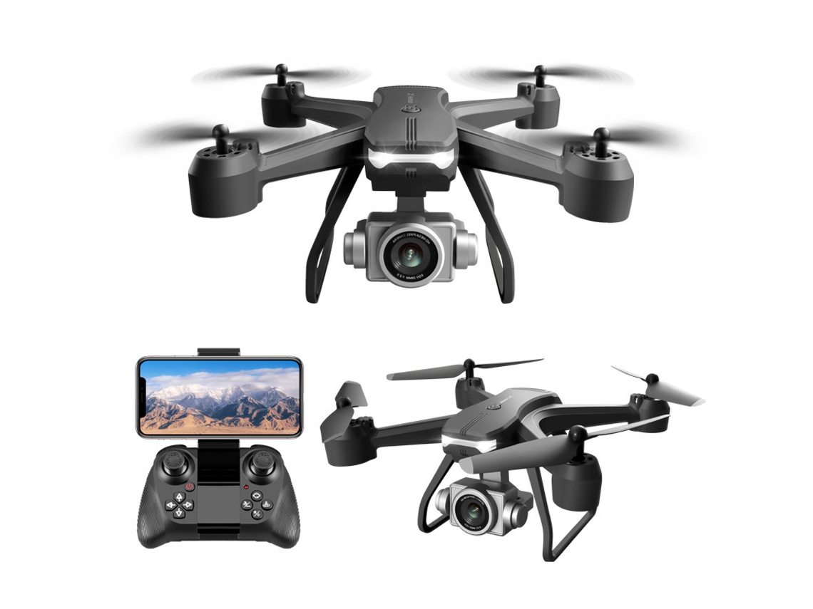 Drone V14 com Camera Grande Angular 1080P Hd 4 Baterias Duracao Da Bateria 15 Min Preto Worten.pt