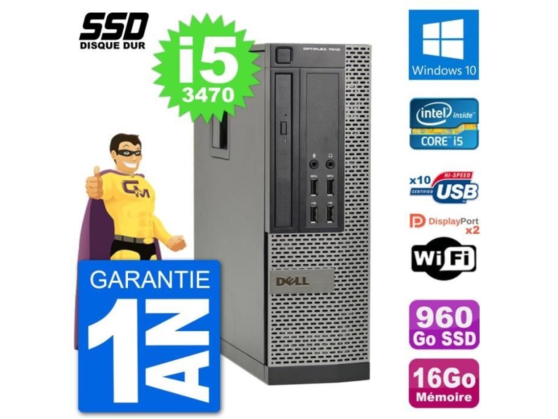 Desktop DELL Optiplex 7010 Sff Intel Core I5-3470 Ram 16 Gb Ssd 960 Gb Windows 10 Wifi | Worten.pt