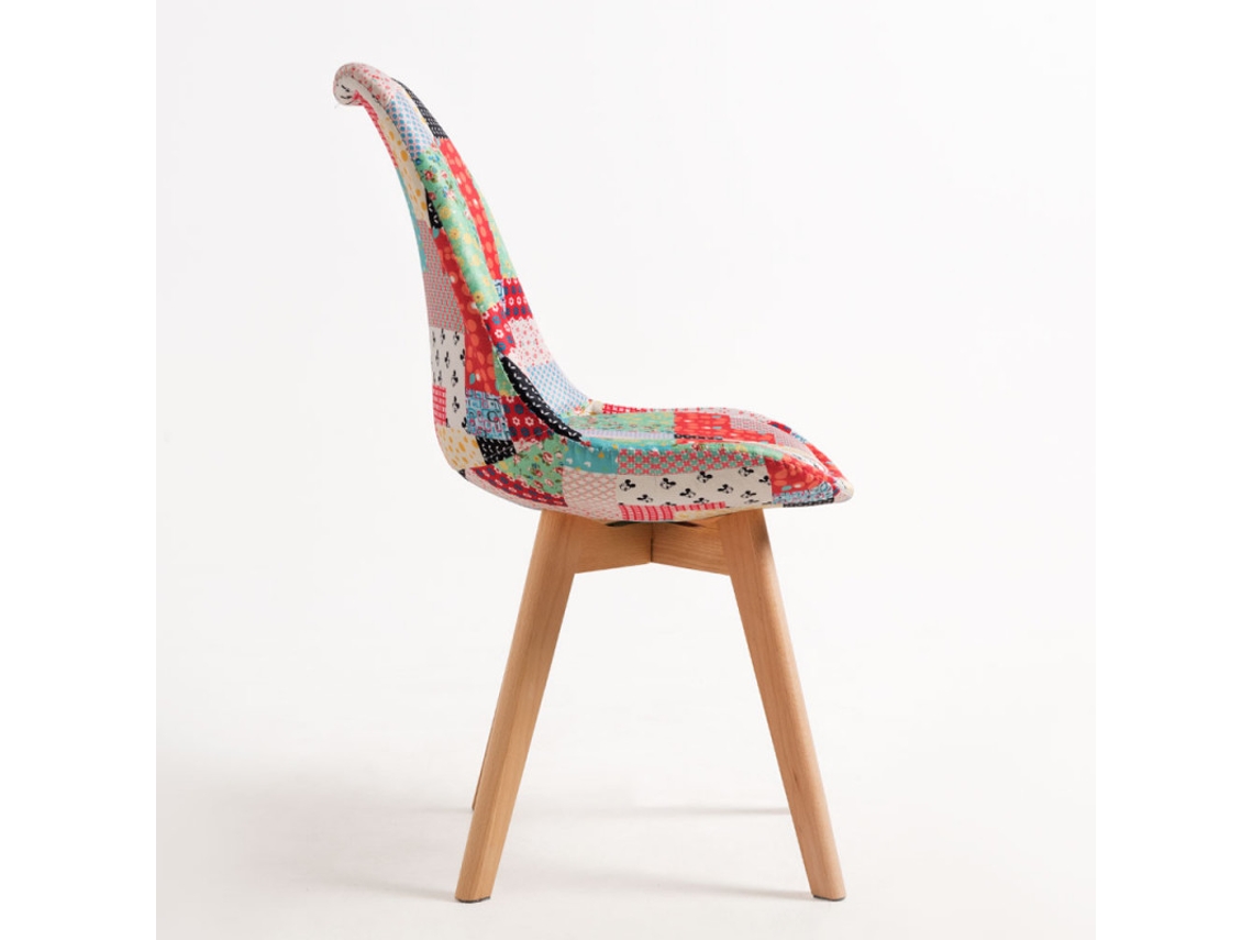 Conjunto 4 Cadeiras Synk Patchwork REGALOS MIGUEL (Tecido - Collage - 82x47x43cm) | Worten.pt