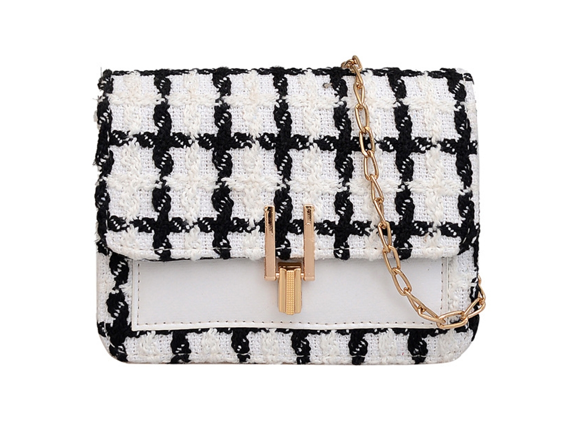 Mala de Ombro Retro de Mulher ELKUAIE De Meia Lua Pele Sintética Branco | Worten.pt