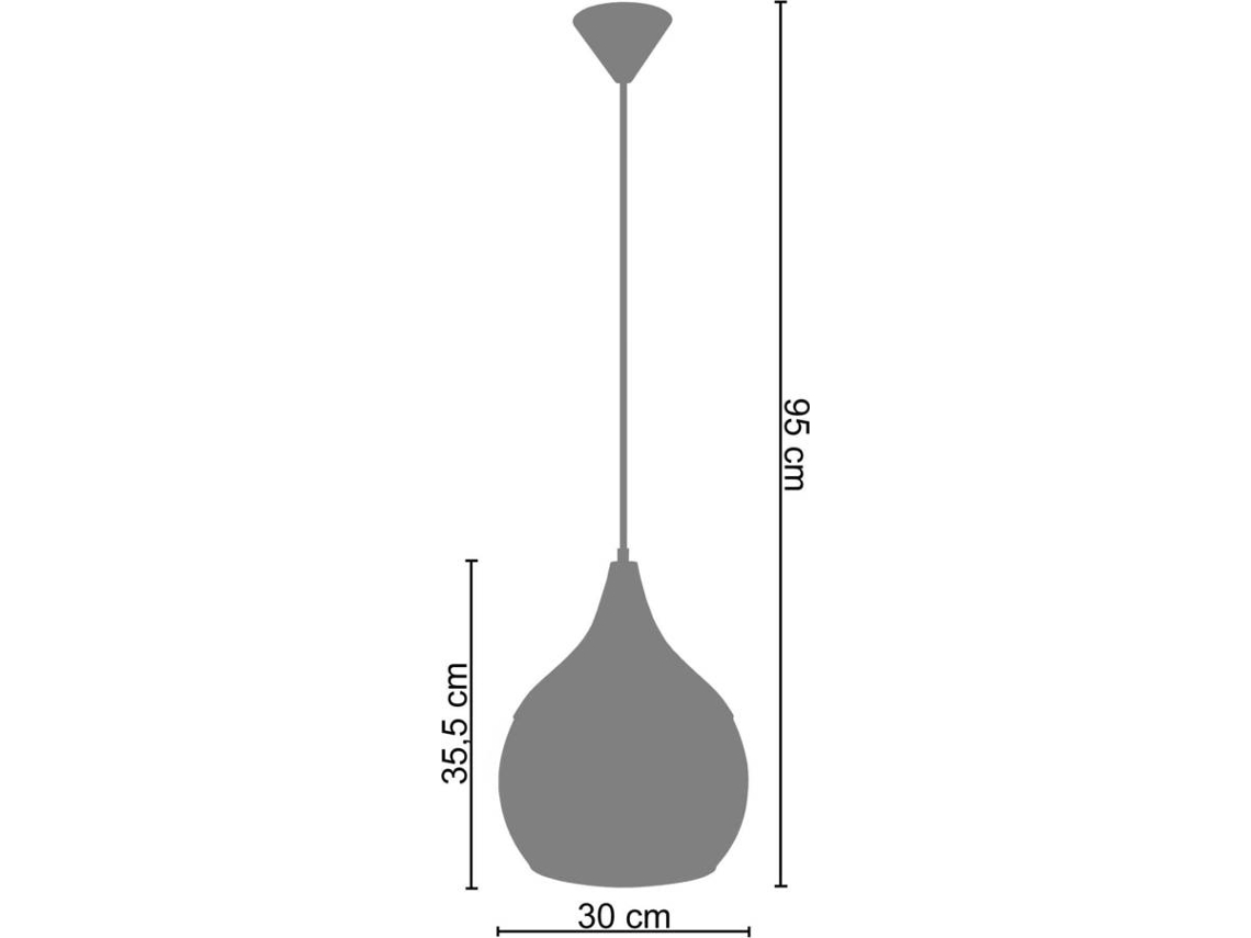 Candeeiro de Suspensão TOSEL Camberra-Verre (Cobre - E27 - Máx. 40 W ...