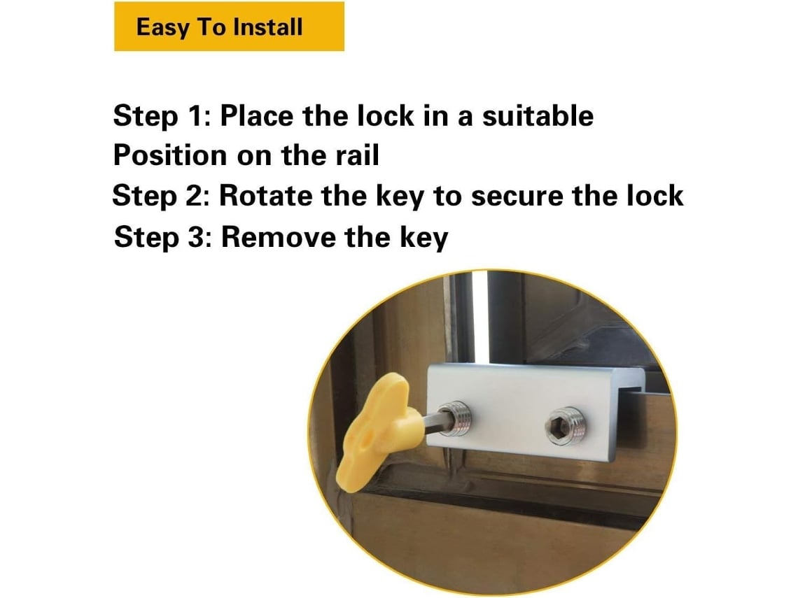 4 Travas de Janela Deslizantes de Alumínio Moldura Ajustável Trava de ...