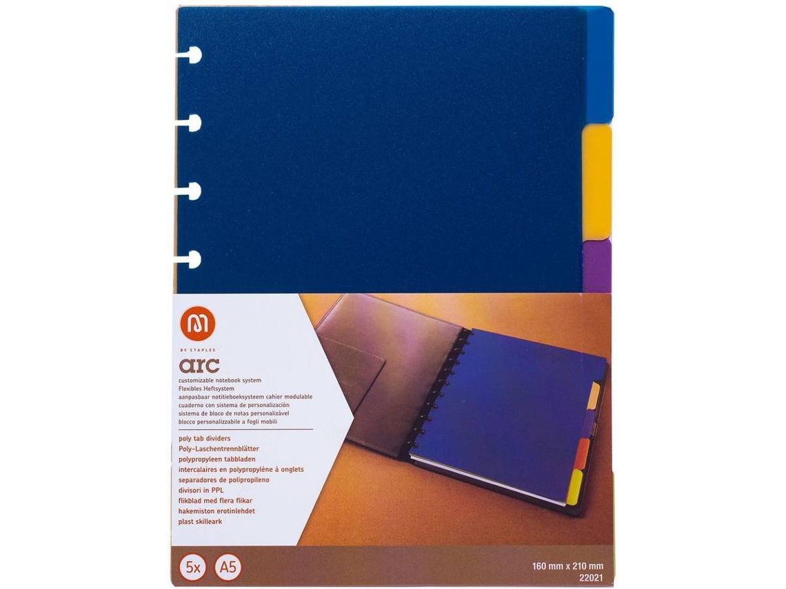 Conjunto de 5 Separadores para Cadernos Inteligentes M BY STAPLES Arc ...