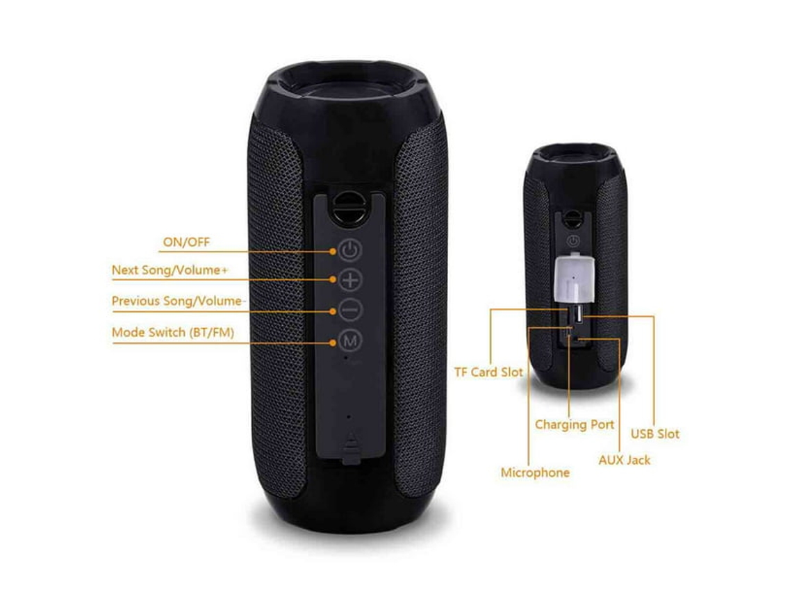 Colunas Samuriron Portátil Bluetooth Ao Ar Livre Coluna Sem Fio À Prova ...