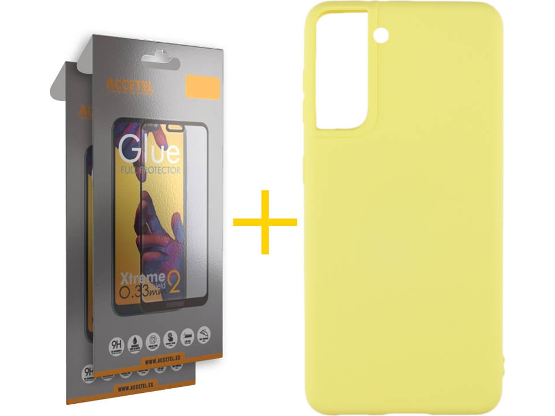 Capa E 2 Películas De Vidro Full Samsung S21 Plus Accetel Plus Silicone