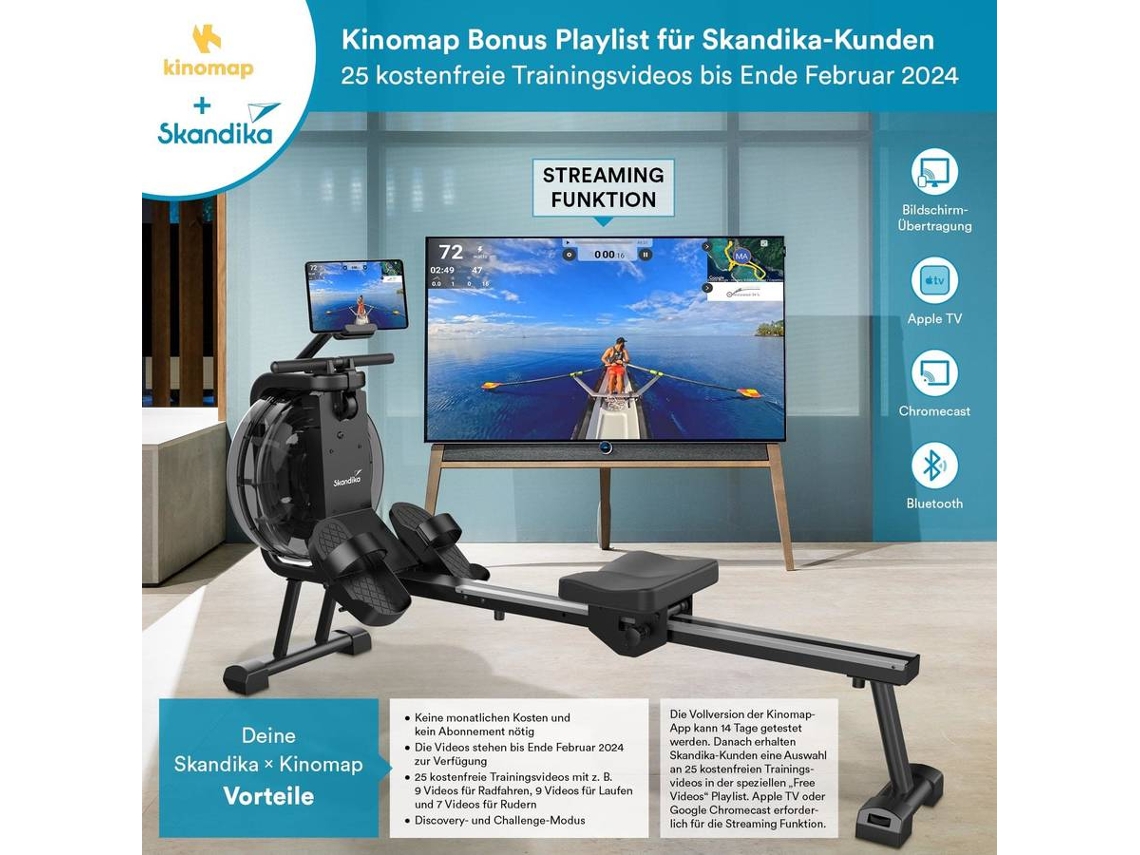 Máquina de Remo SKANDIKA aquático Mora Kinomap App Bluetooth | Worten.pt