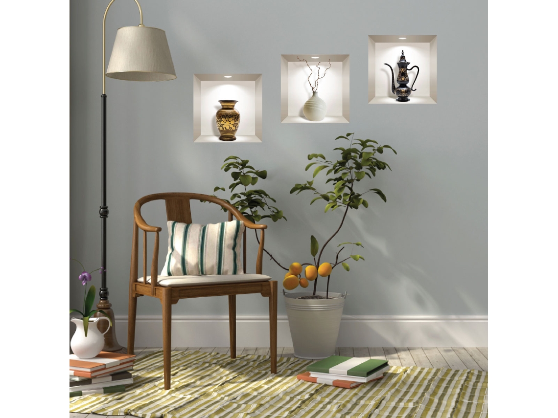 Autocolante de Parede AMBIANCE STICKER Wall 3D Old Decorative Objects ...