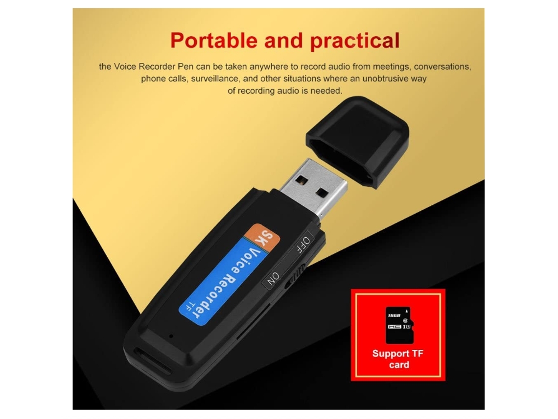 Gravador de Voz Digital Usb de 32 Gb Gravador de Som Portátil em Forma ...