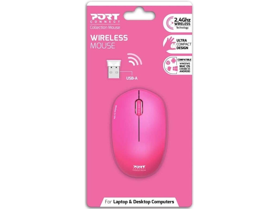 Rato PORT CONNECT Collection Mouse (Wireless - Casual - 1600 dpi - Rosa ...