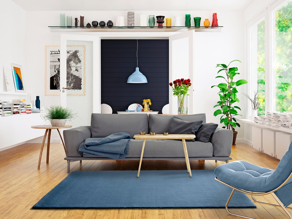 Tapete lisa tato suave ATTICGO (Kristel - Azul - 160x230 cm) | Worten.pt