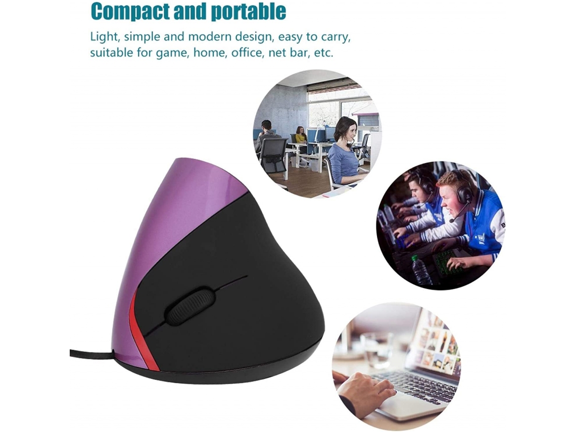 Rato Vertical Com Fio, Rato Com Fio Pequeno Portátil 1000 Dpi Controle ...