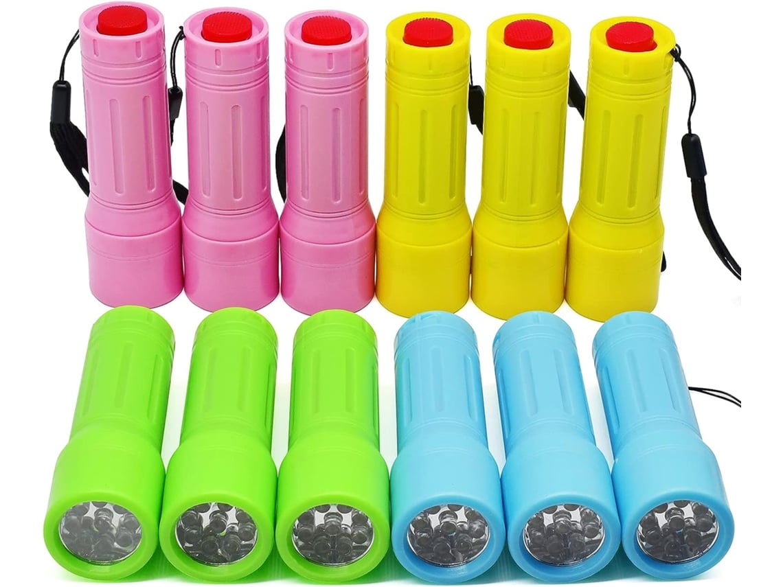 Lanterna de 9 Leds Pacote com 12 Mini Lanternas com Cordão Pilhas Não ...