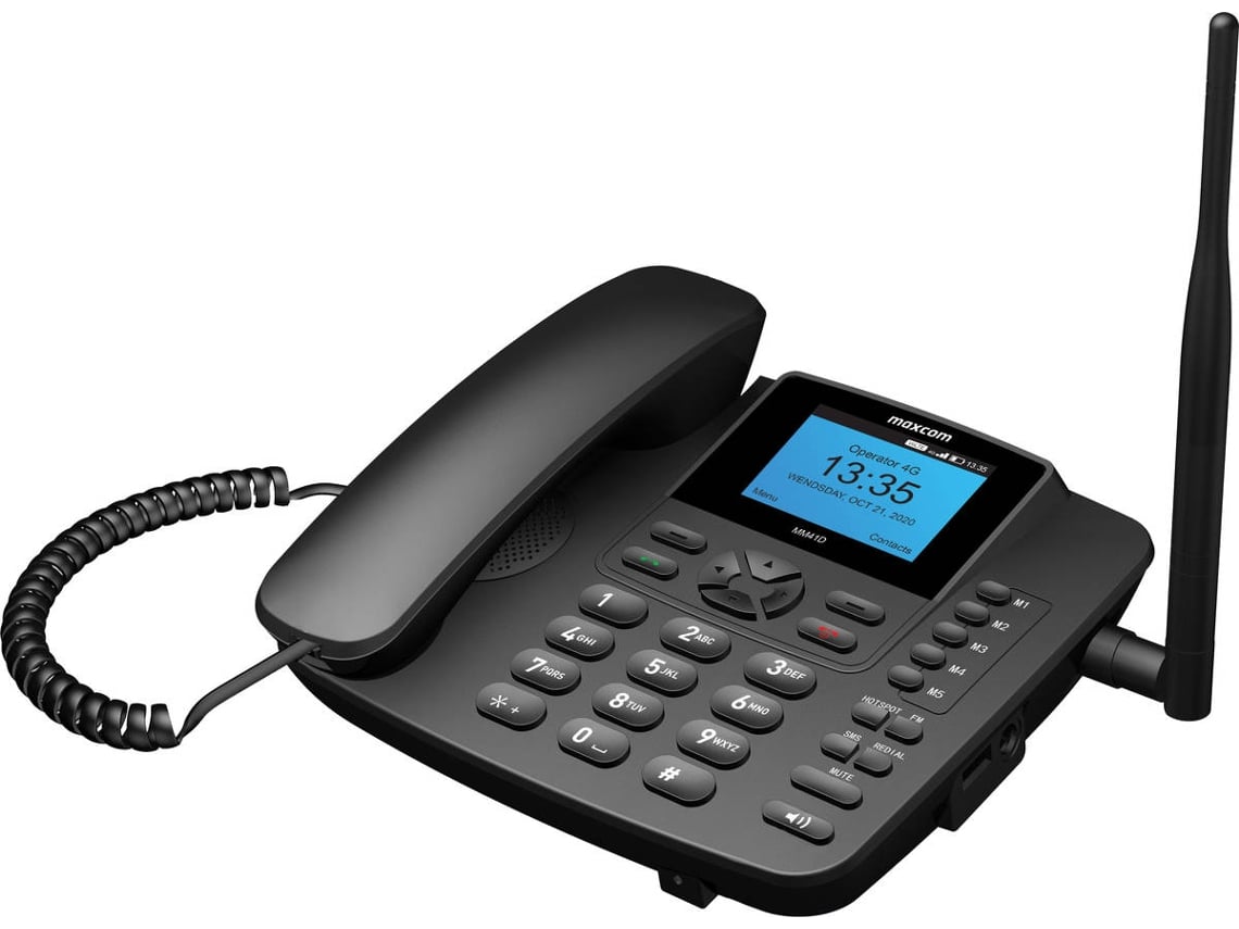 Telefone Fixo MAXCOM Comfort MM41D Preto | Worten.pt