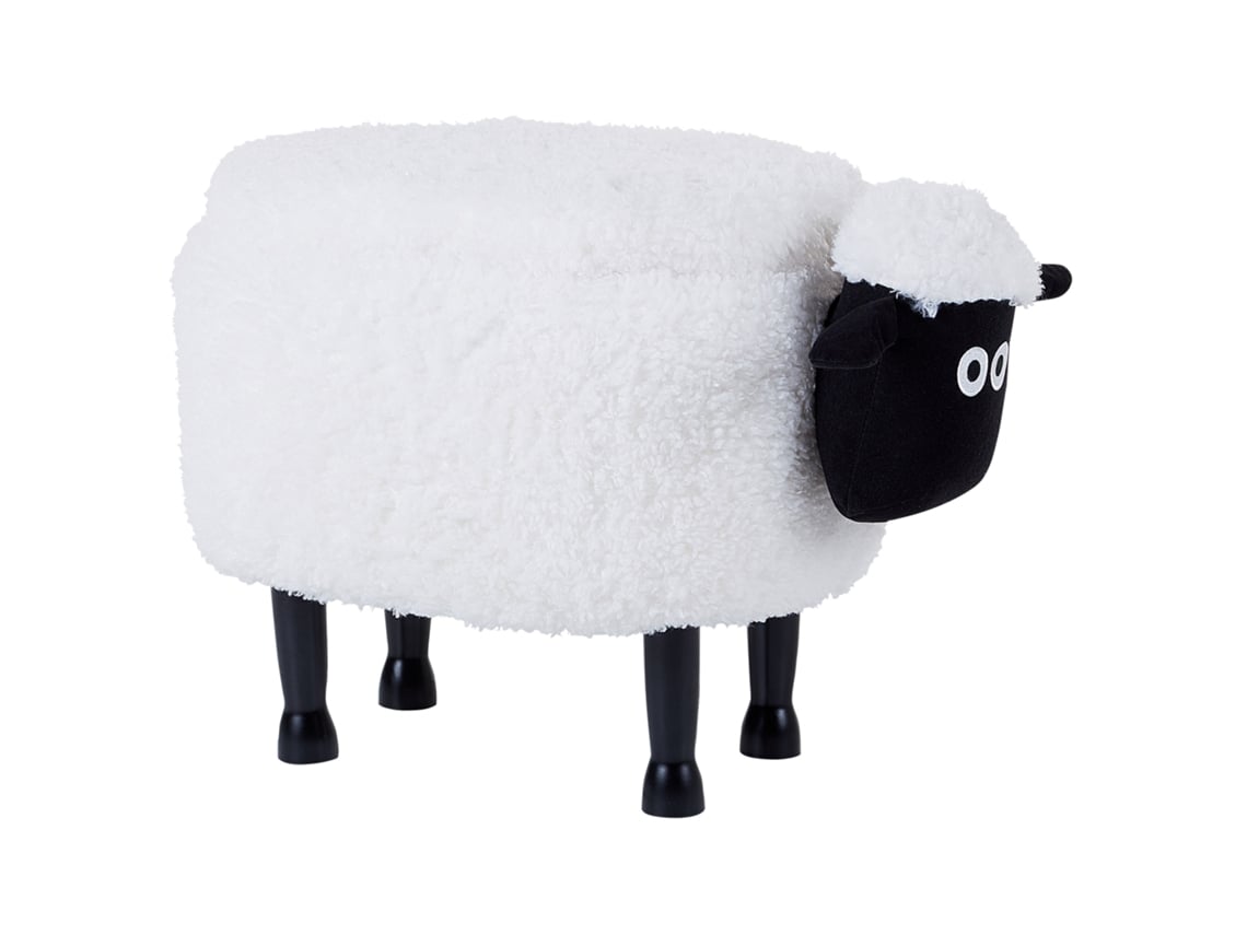 Banqueta BELIANI Sheep (21 x 55 x 40 - Poli ster - Branco) | Worten.pt