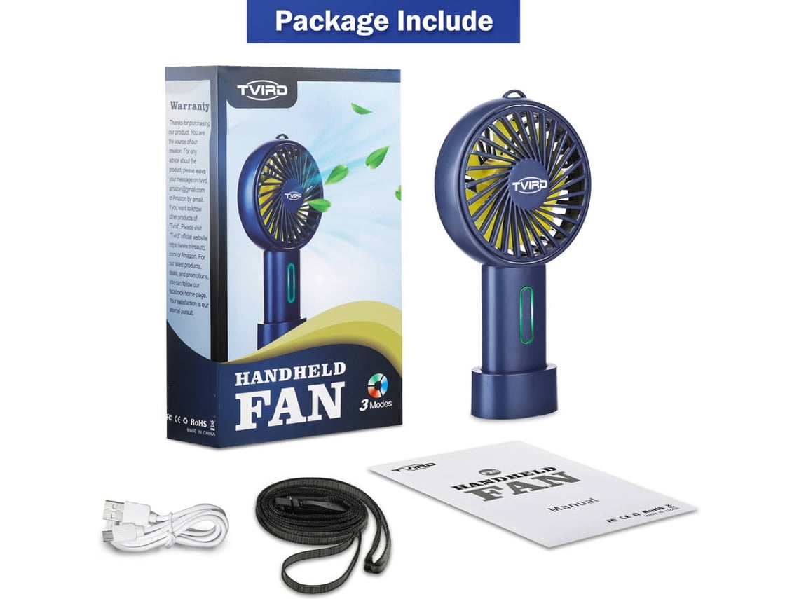 Ventoinha Portátil TVIRD HF02 Azul | Worten.pt