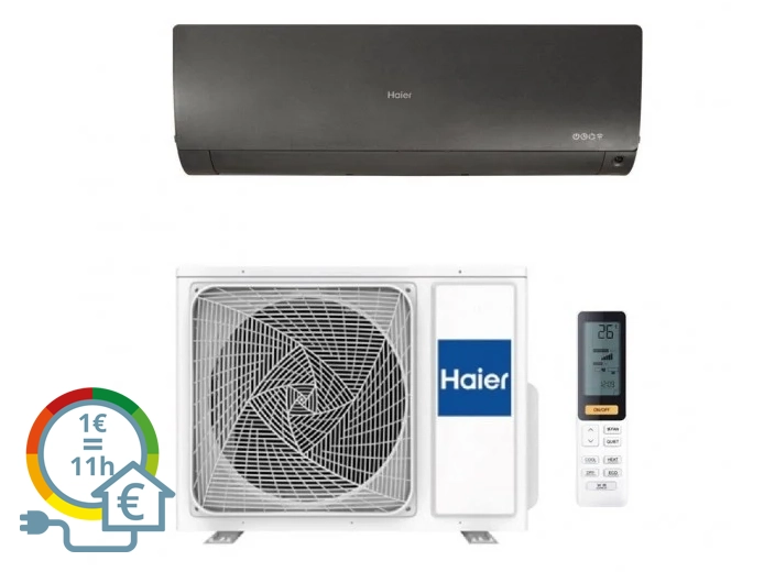 Ar Condicionado HAIER FLEXIS PLUS 9 WIFI PR (20 m² - 9000 BTU - Preto ...