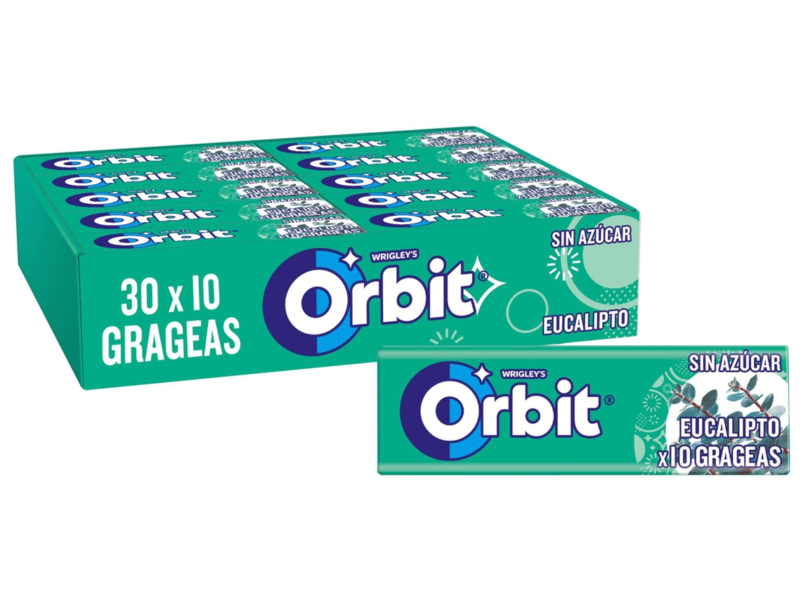 Pastilhas Sem Açúcar de Eucalipto em drágeas ORBIT 30 packs de 10 ...
