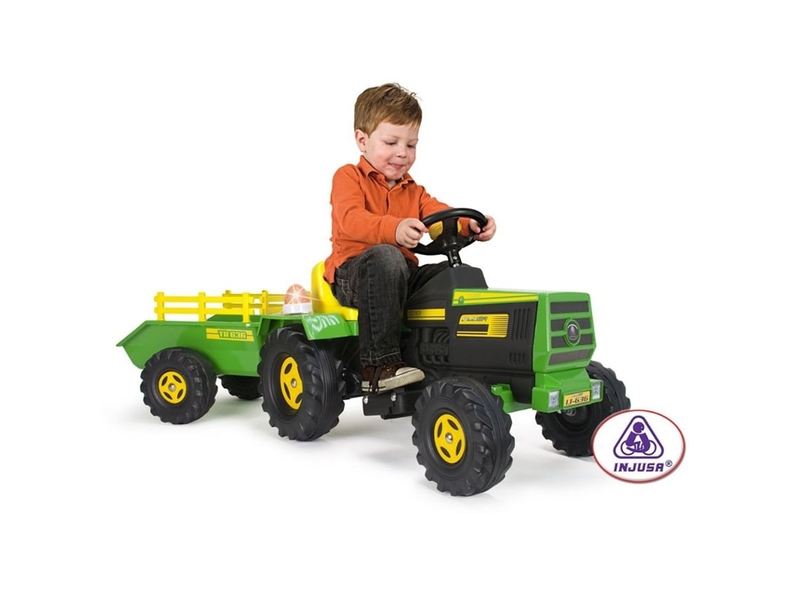 Tractor INJUSA Basic 6V Verde (Idade Mínima: 12 Meses - 136 x 52 x 50 cm) | Worten.pt