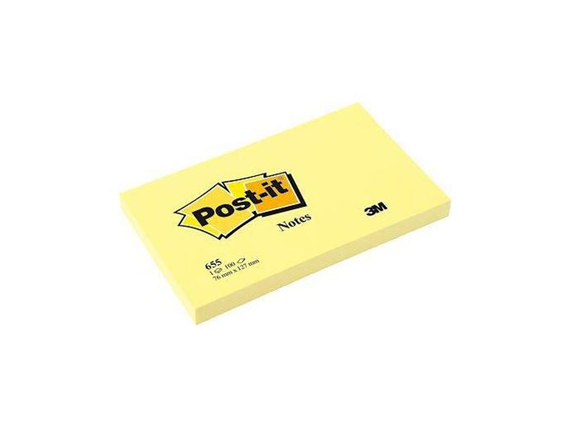 Bloco de Notas Adesivas Post-It Post-It Amarelo 76 X 127 Mm | Worten.pt