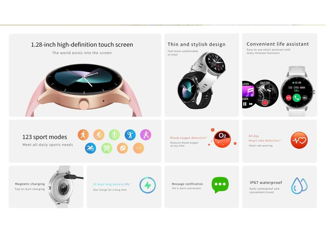 Smartwatch YDCY Zl02D Azul | Worten.pt