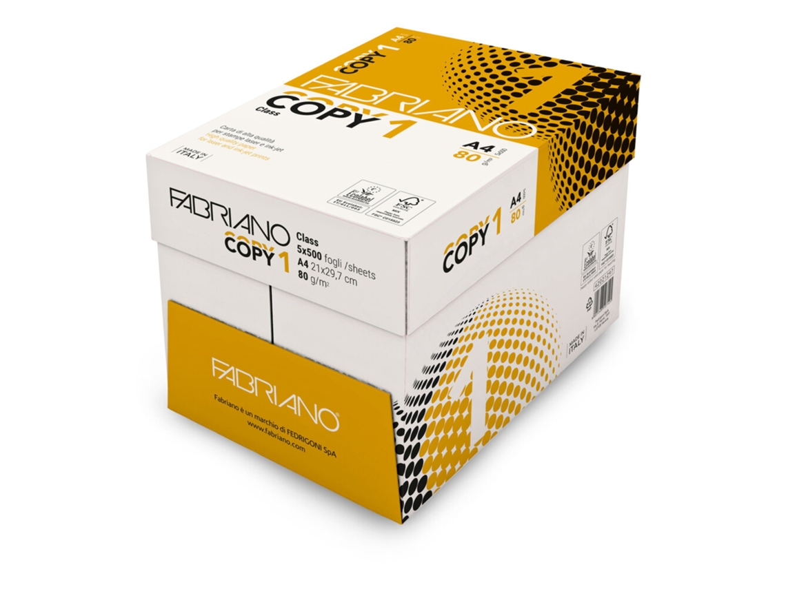 Papel De Impressão Fabriano A4 Copy 1 80 G M² Branco Caixa De 5 Resmas
