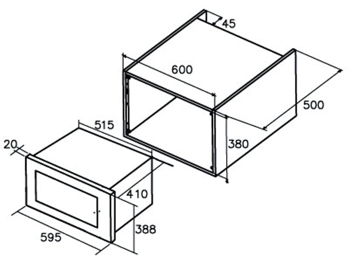 Micro-ondas Encastre CATA MC 25 D (25 L - Com Grill - Inox) | Worten.pt