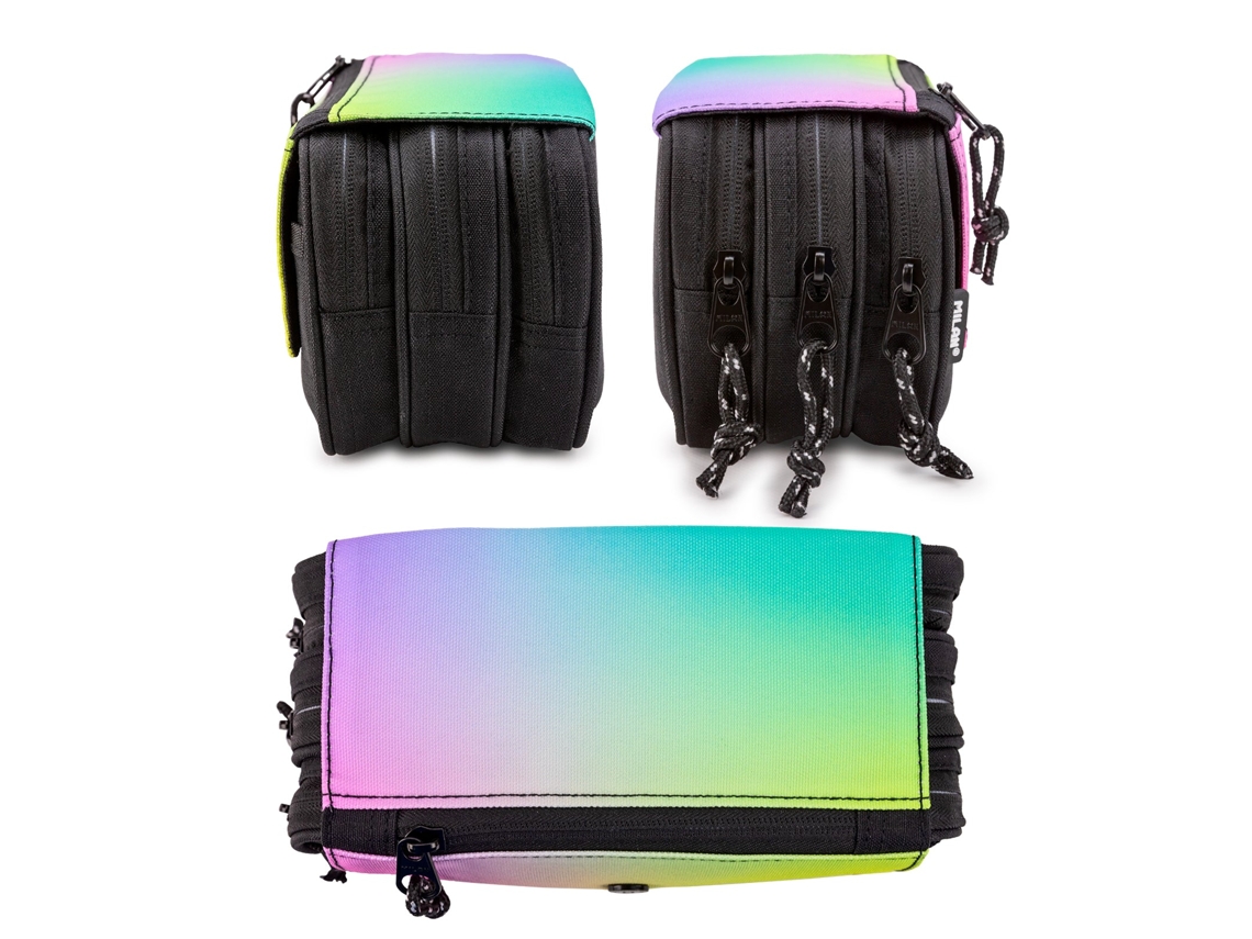 COLEPACK Milan Estojo Triple de 3 Fechos e Material Escolar Incluido ...